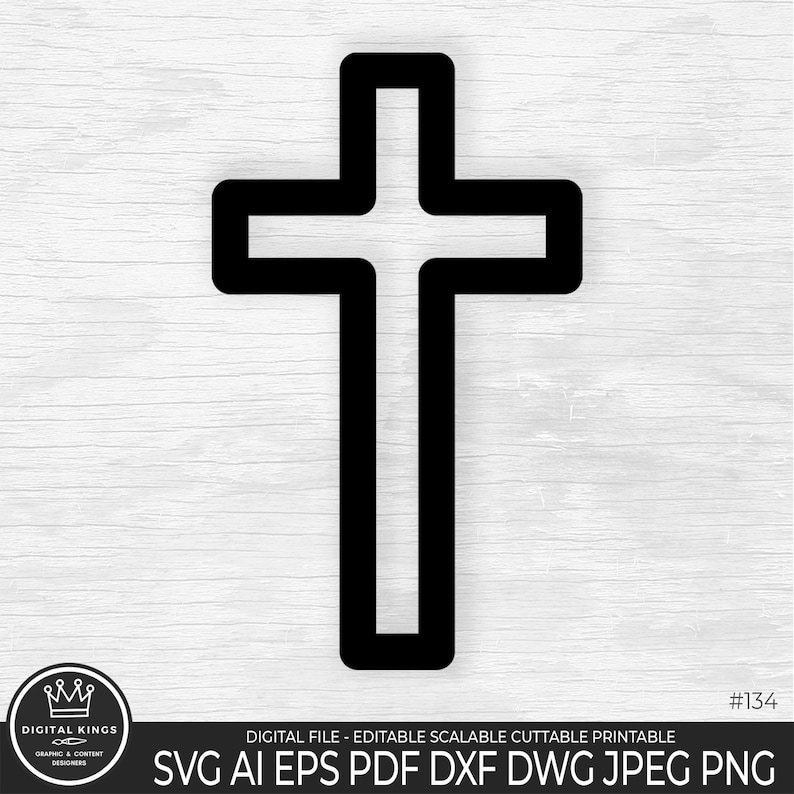 JESUS Cross SVG File Christian Cross Png Jesus Png Cross Outline Png ...
