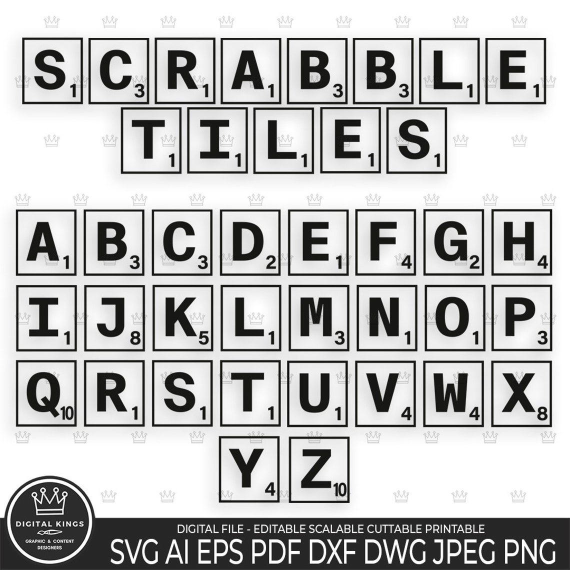 SCRABBLE TILES SVG Files, Scrabble Tiles Svg Files for Cricut, Scrabble ...