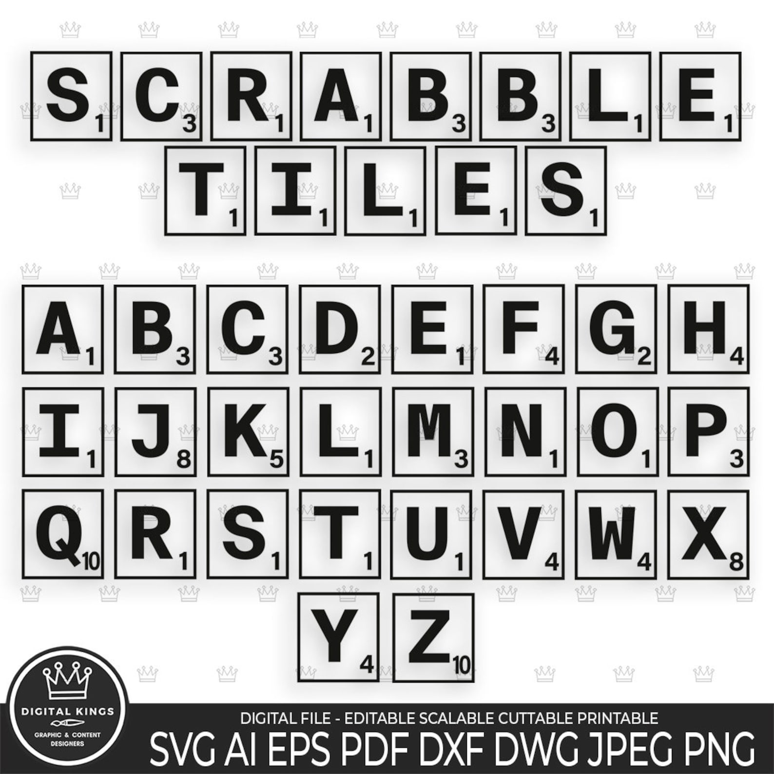 SCRABBLE TILES SVG Files, Scrabble Tiles Svg Files for Cricut, Scrabble ...