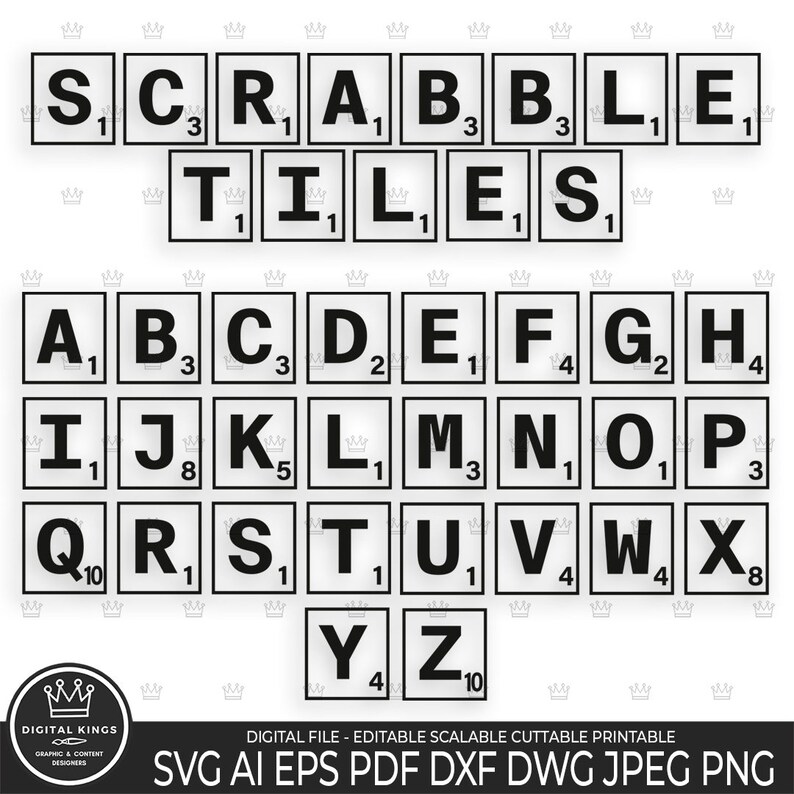 SCRABBLE TILES SVG Files, Scrabble Tiles Svg Files for Cricut, Scrabble ...