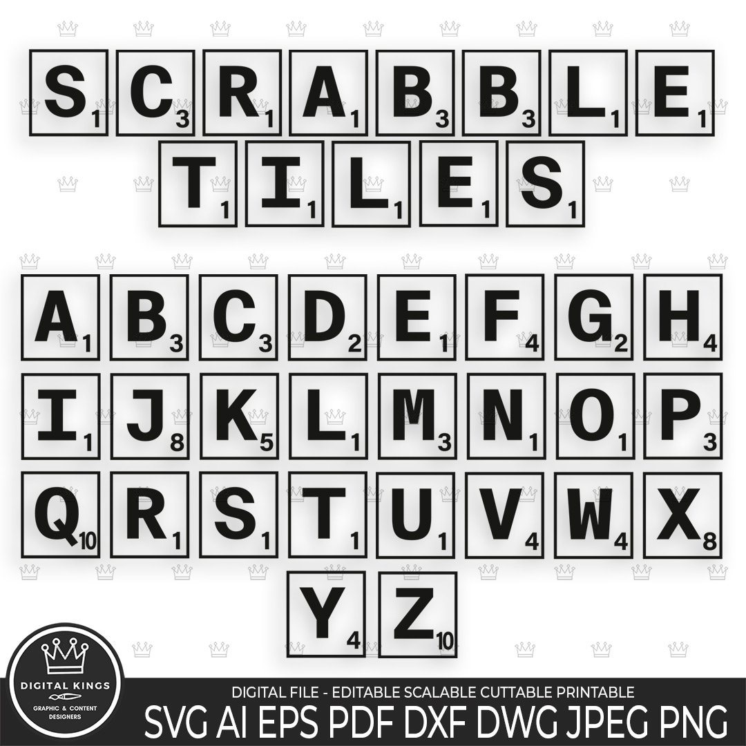 SCRABBLE TILES SVG Files, Scrabble Tiles Svg Files for Cricut, Scrabble ...
