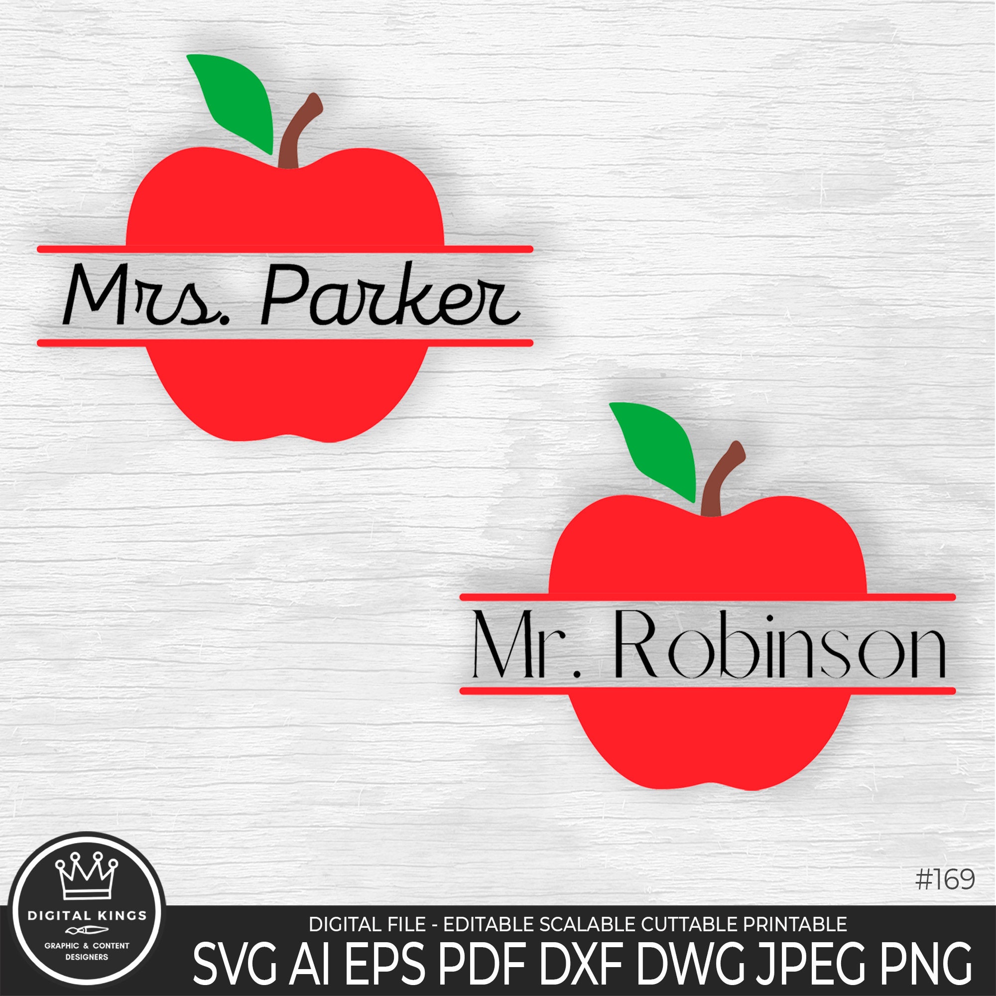 Apple MONOGRAM Svg, Red Apple Svg, Split Monogram Svg, Teacher Monogram ...
