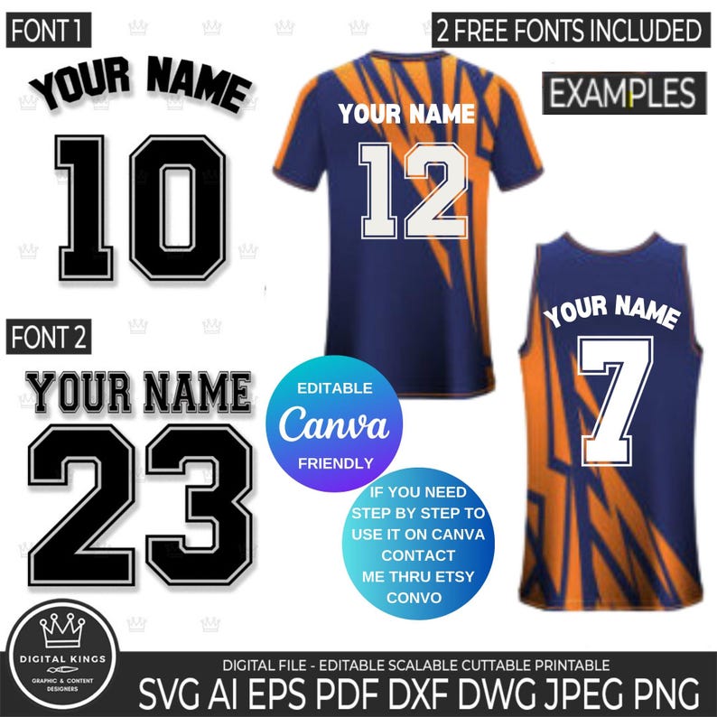 DIY SPORT Numbers and Letters Svg, Customize Your Jersey Numbers and ...
