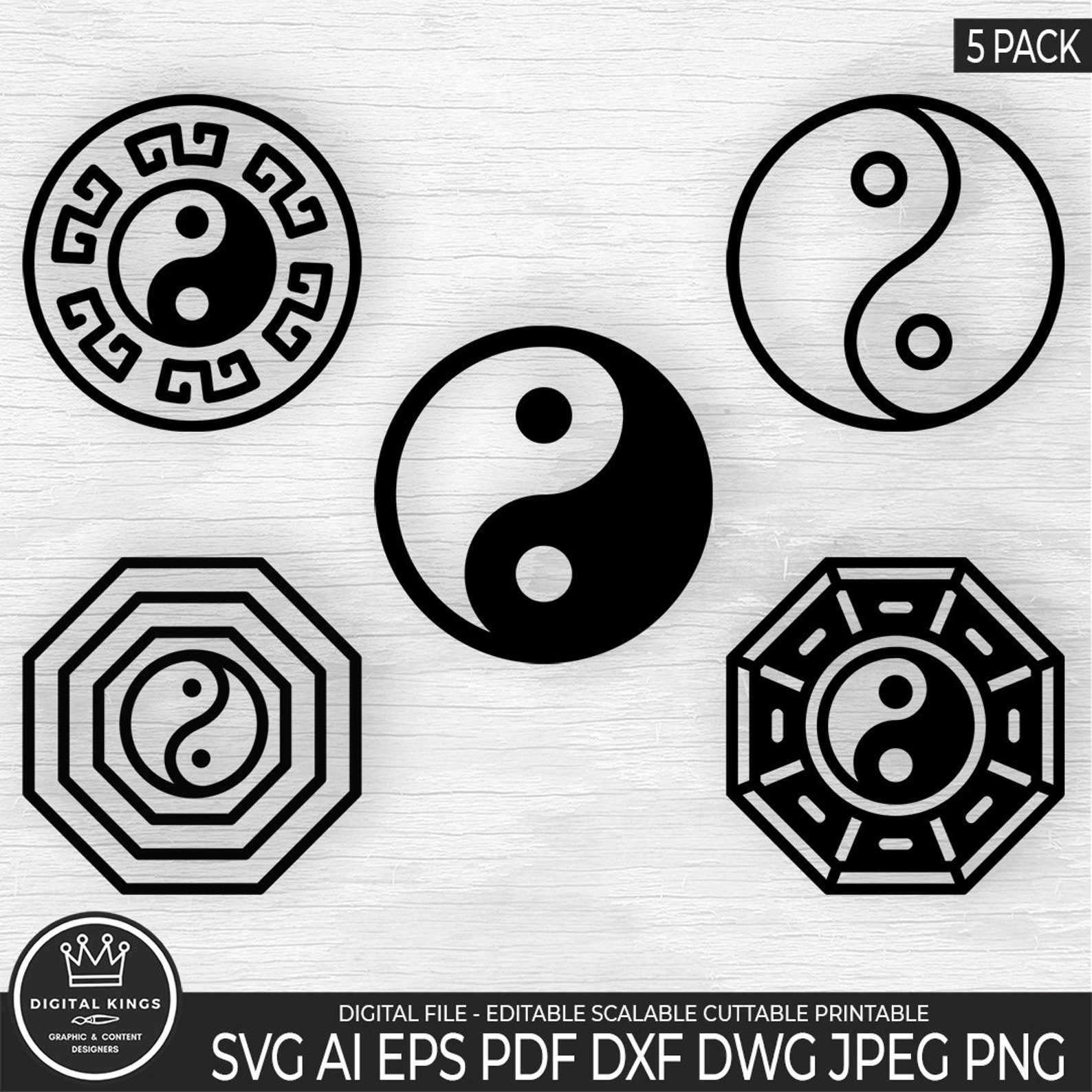 YIN YANG Svg Bundle Yin-yang Cut File Yin Yang Vector File Yin Yang ...