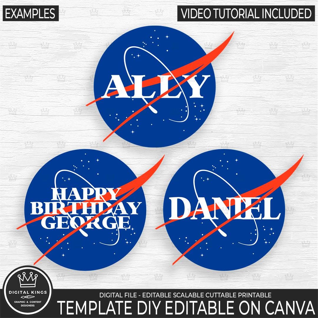 NASA Logo for Canva Easy Editable Text Template Canva Free Version ...