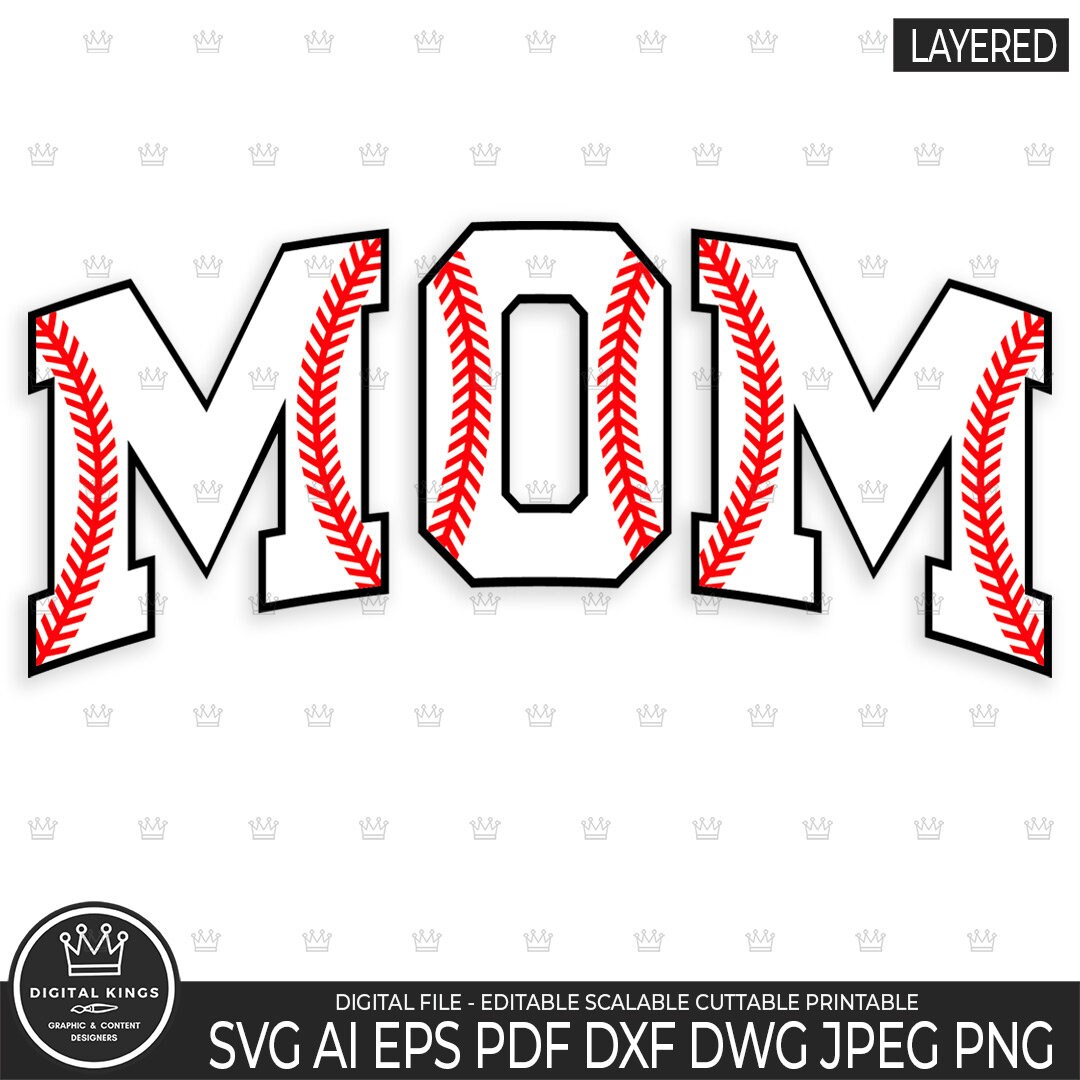 MOM BASEBALL SVG, Baseball Mom Clipart, Baseball Mom Cut Files ...