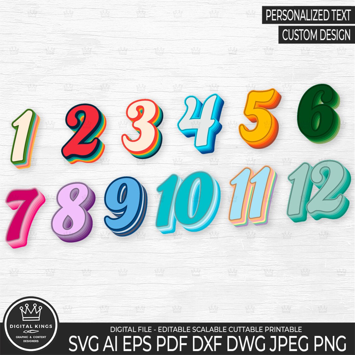 Retro Text CUSTOM Text Layered Svg Personalized Name Png Sublimation ...