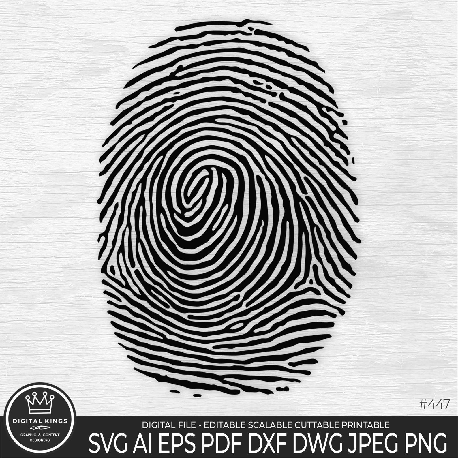 FINGERPRINT Stamp Svg Files, Fingerprint Stamp Png, Finger Print Clip ...