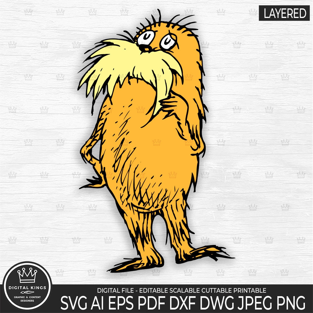 The Lorax Svg Layered Lorax Png Lorax Tshirt Retro Lorax Digital File ...