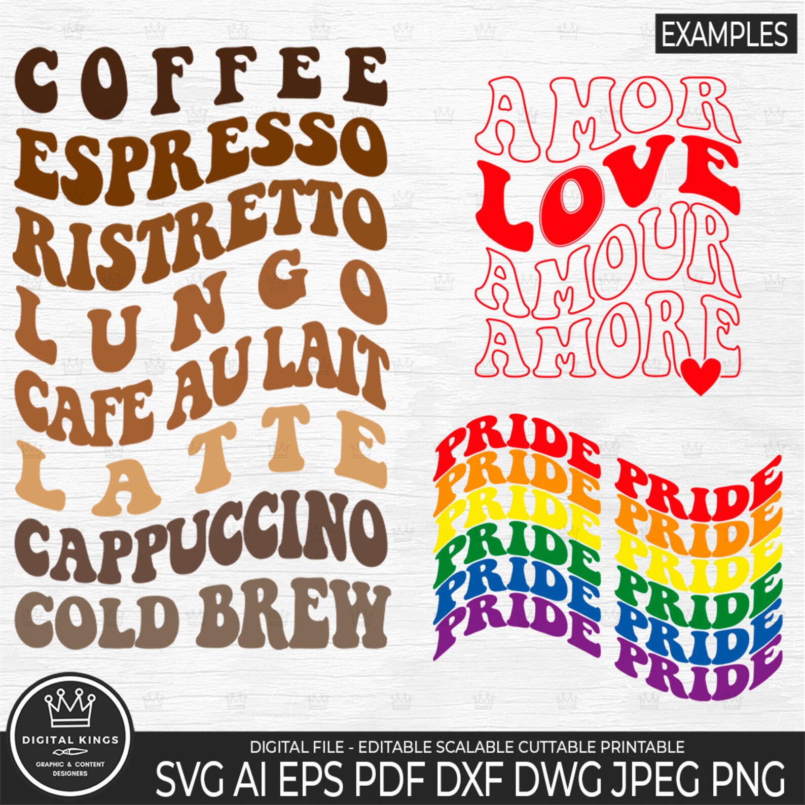 Your Wavy Custom Stacked Text SVG Custom Retro Wavy Text Png Custom ...