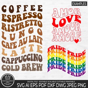 Your Wavy Custom Stacked Text SVG Custom Retro Wavy Text Png Custom ...