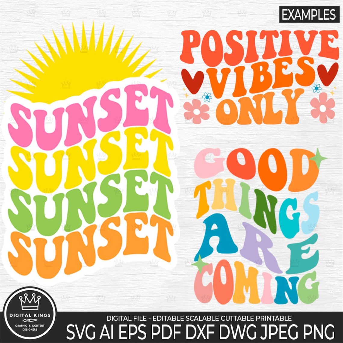 Your Wavy Custom Stacked Text SVG Custom Retro Wavy Text Png Custom ...