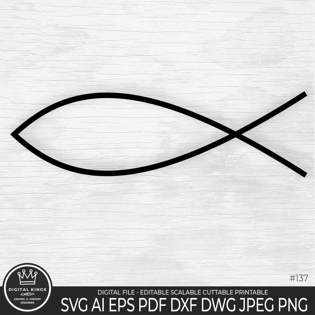 JESUS Fish File SVG Christian Svg Jesus Fish Png Ichthus Cut File Jesus ...