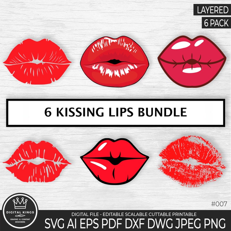 Kiss Lips Svg - Etsy