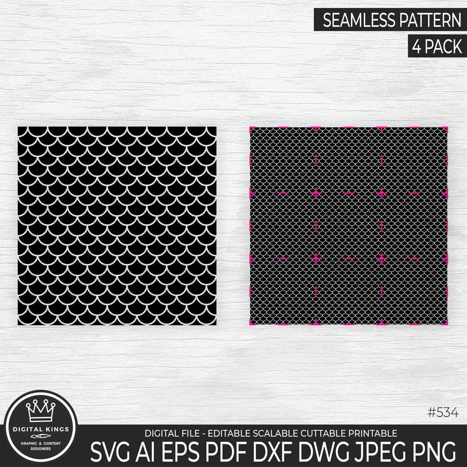 4 MERMAID SEAMLESS Pattern Svg Bundle Mermaid Tail Pattern Cut Files ...