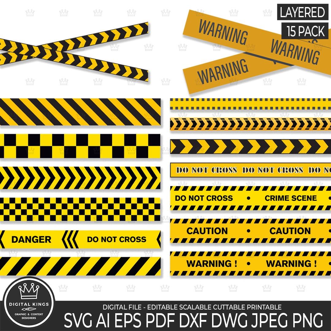 Caution Tape Svg Bundle, Warning Sign, Danger Png, Attention Svg, Do ...