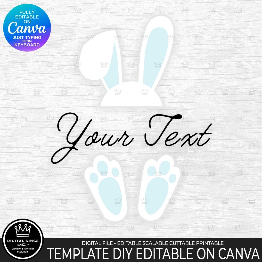 DIY Baby Bunny Template Split Monogram Rabbit Girl Boy DIY Easy ...