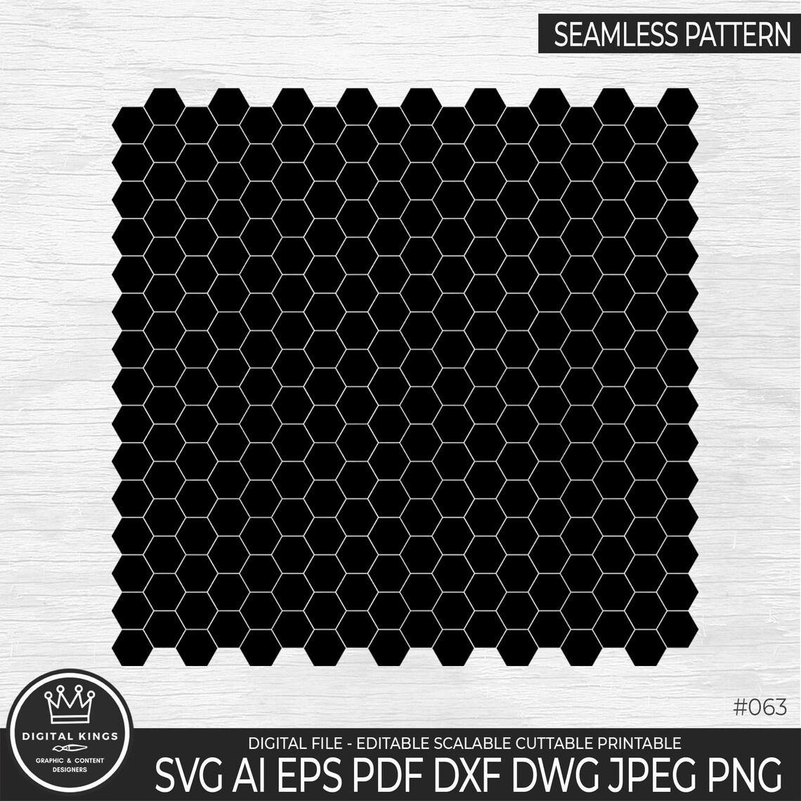 HONEYCOMB Pattern Svg Honeycomb SEAMLESS Vector File HEXAGON Solid ...
