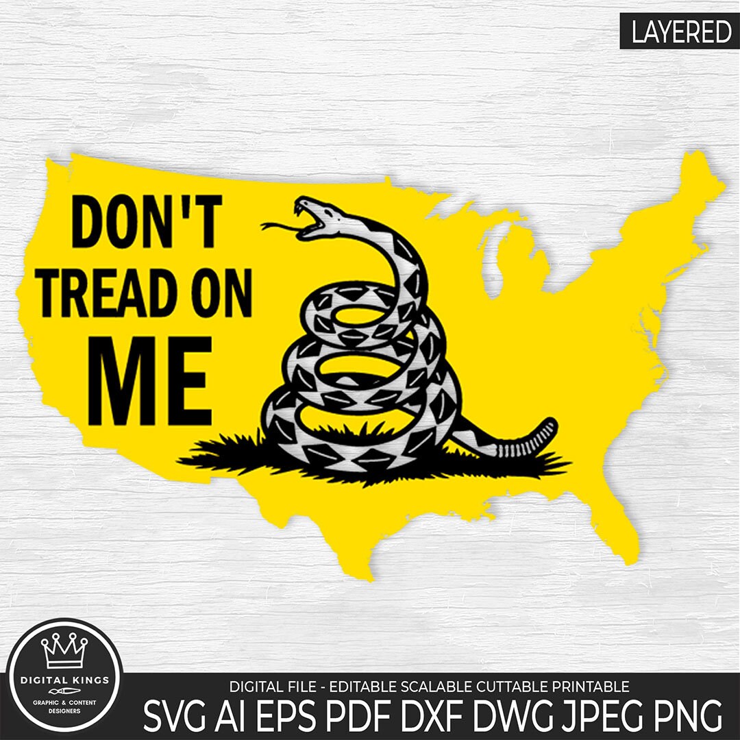 DON'T Tread on Me US Map Svg, Don't Tread on Me Png Gadsden Snake ...