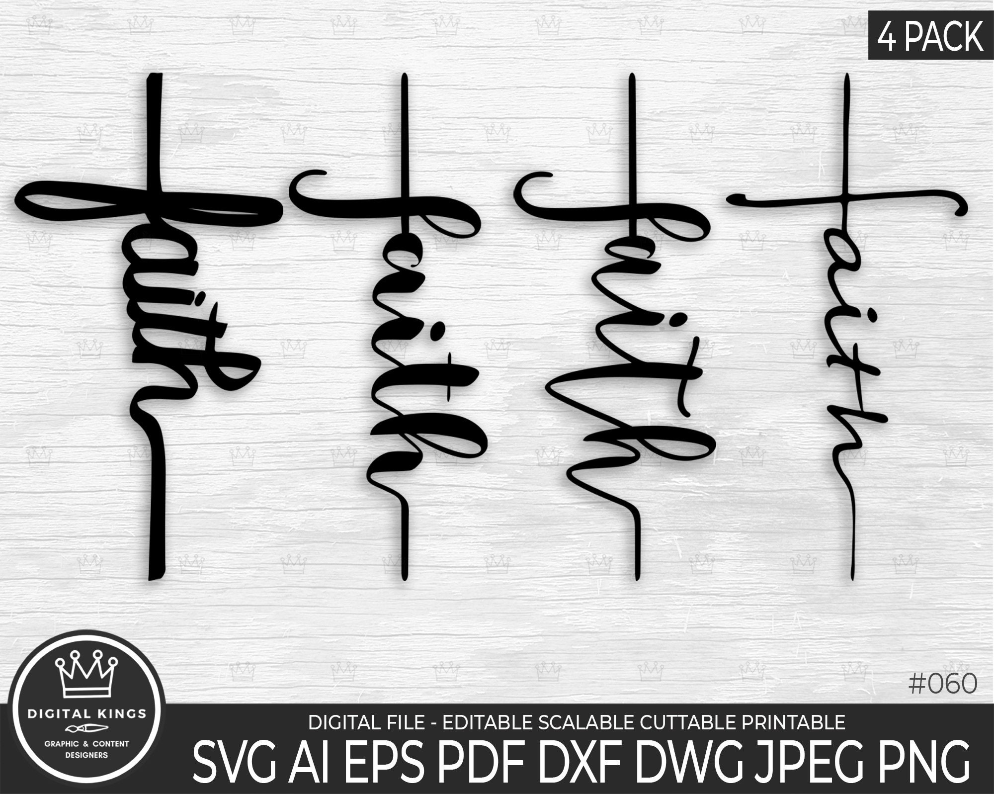 FAITH Bundle SVG Faith Cross Svg Faith Clipart FAITH T-shirt Design Dxf ...