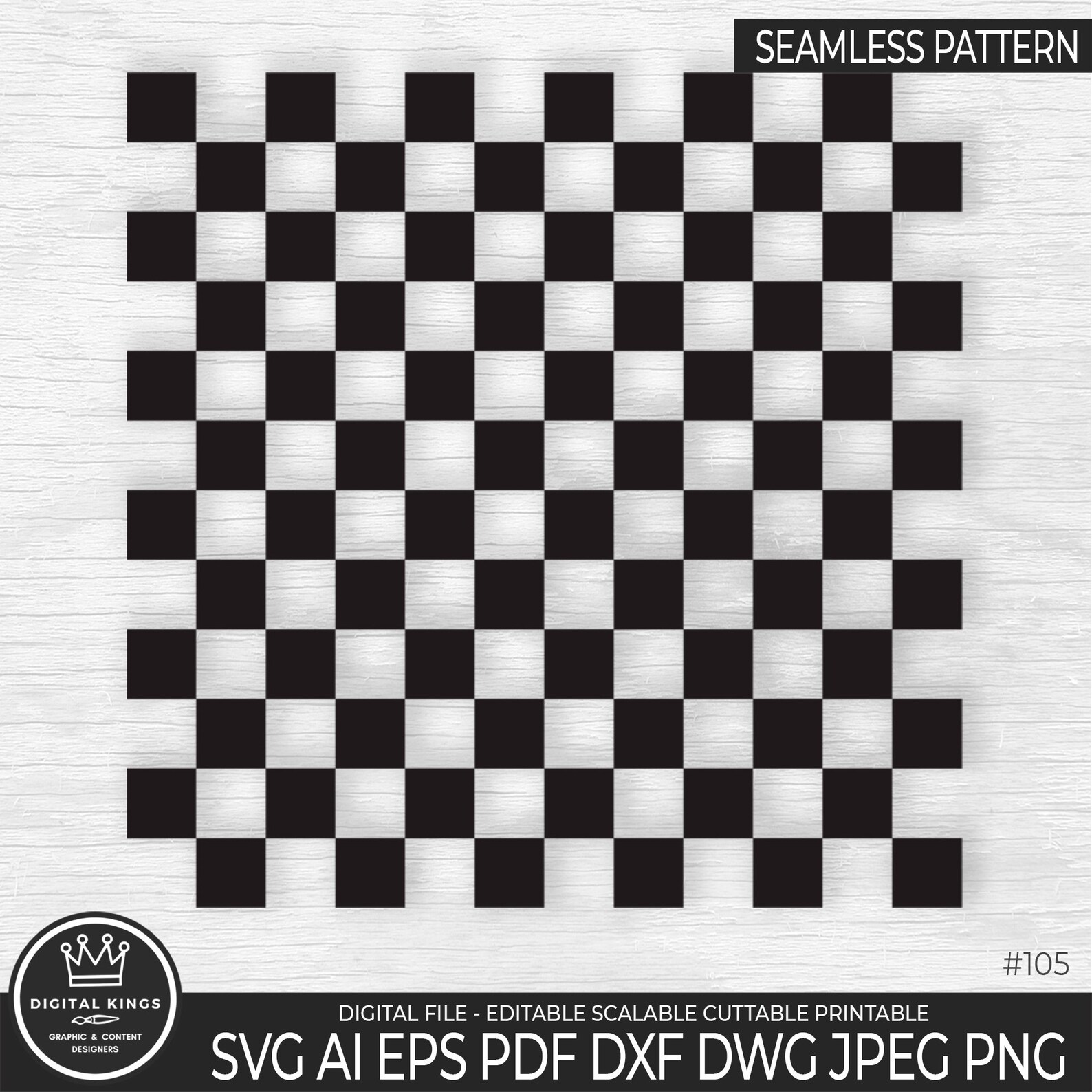 CHECKERED Seamless Pattern SVG, Checkered Pattern Png, Black and White ...