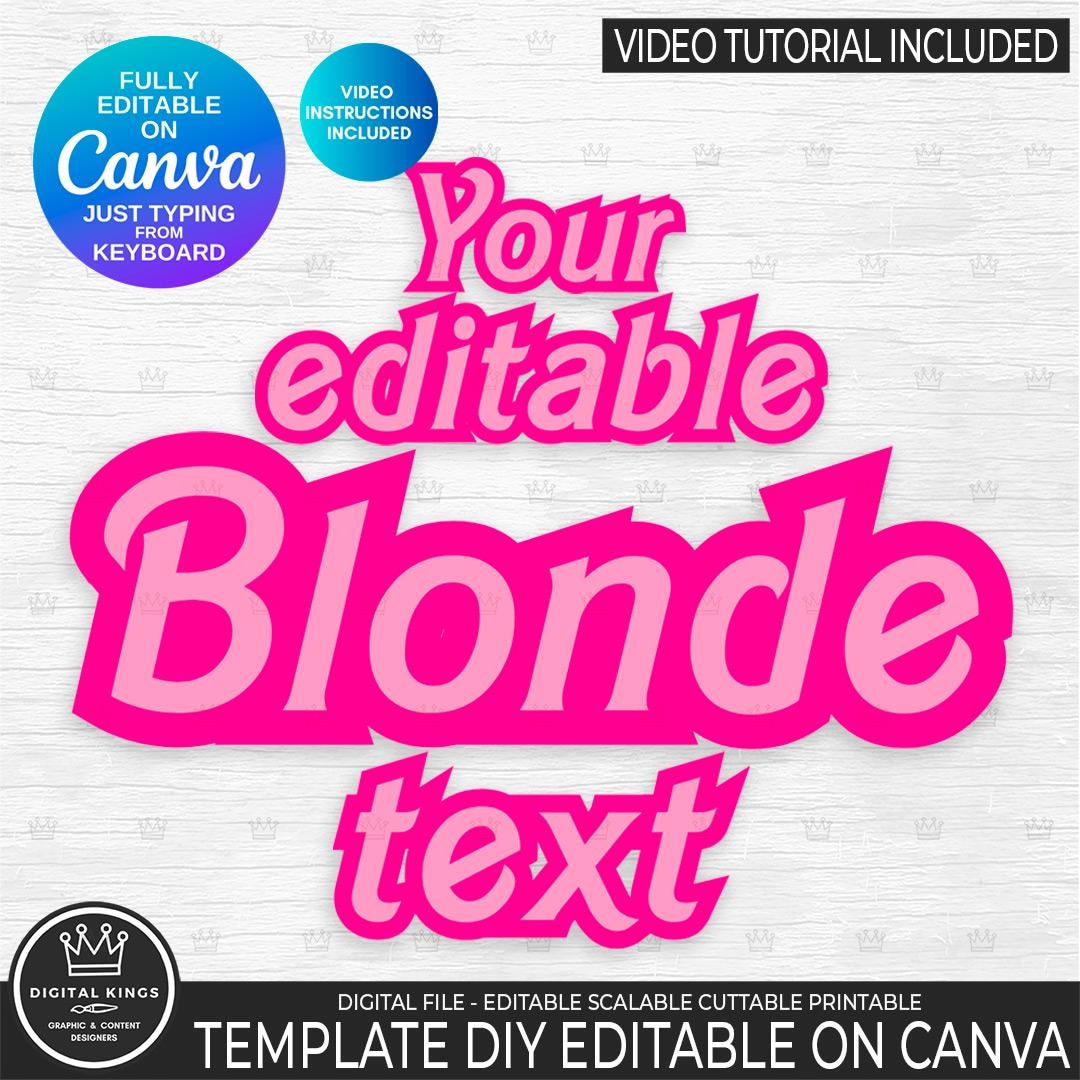DIY Customize Blonde Text Template for Canva Free Version Princess ...