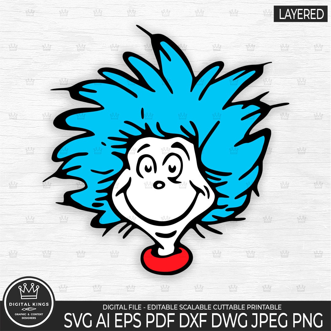 Thing 1 Layered Svg Thing 1 Png Thing Boy Digital Vector Thing Boy Svg ...