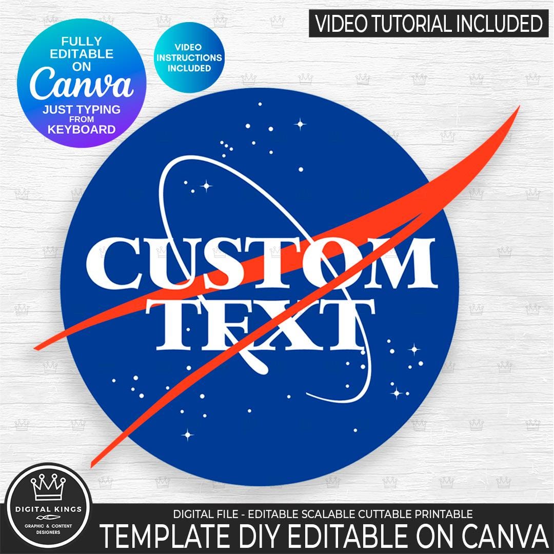 NASA Logo for Canva Easy Editable Text Template Canva Free Version ...
