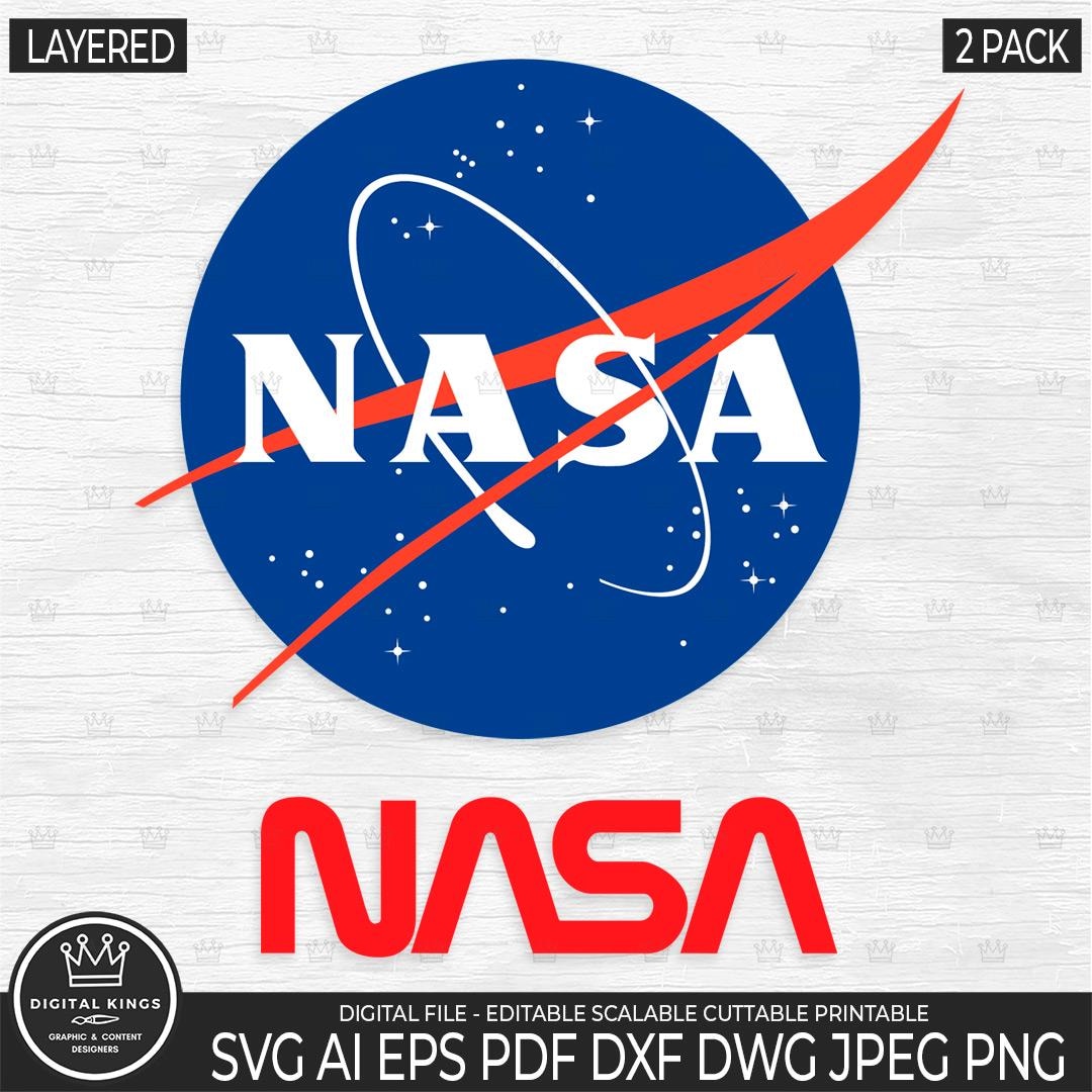 2 NASA Logos Svg File Layered, Nasa Svg, NASA Vector Logo for Cricut ...