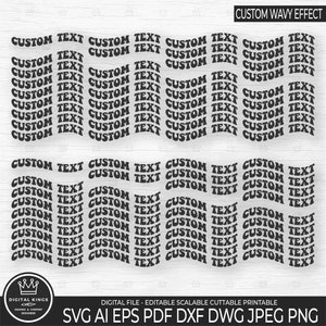 Custom Stacked Wavy Text SVG Custom Retro Wavy Text Png Custom Groovy ...