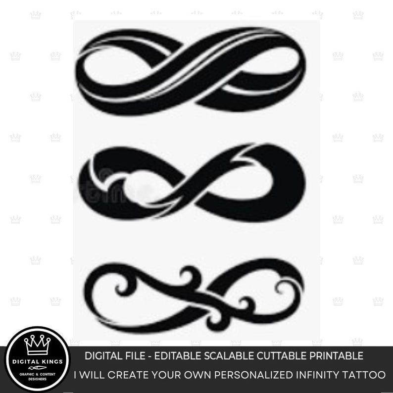 PERSONALIZED Infinity Tattoo Design Digital File, CUSTOM Infinity ...