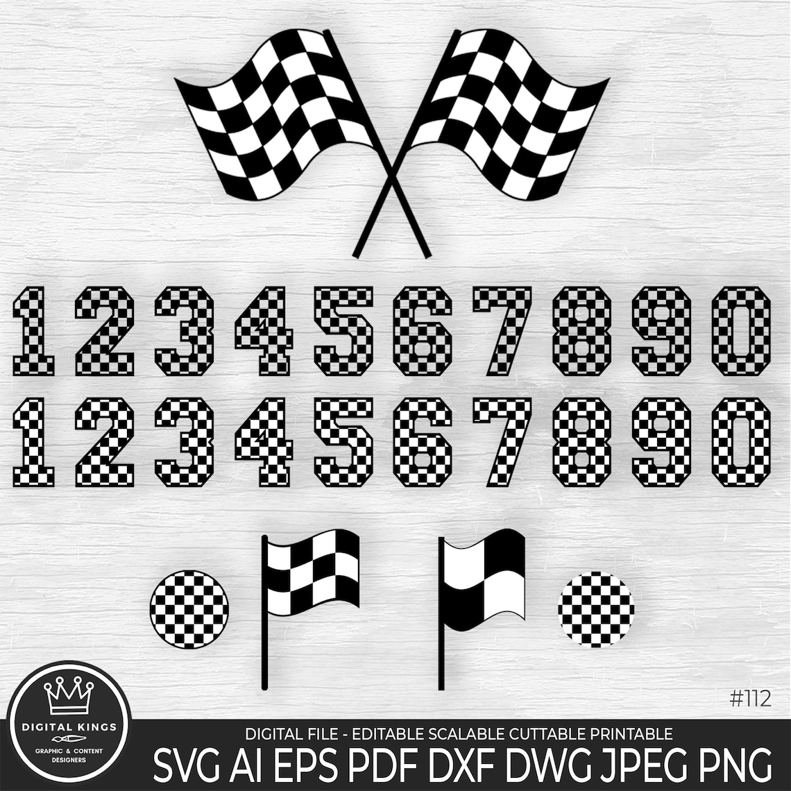 CHECKERED Numbers SVG Bundle Checkered Numbers Png Checkered Flag ...