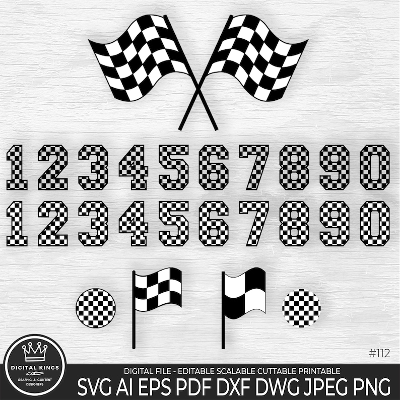 CHECKERED Numbers SVG Bundle Checkered Numbers Png Checkered Flag ...