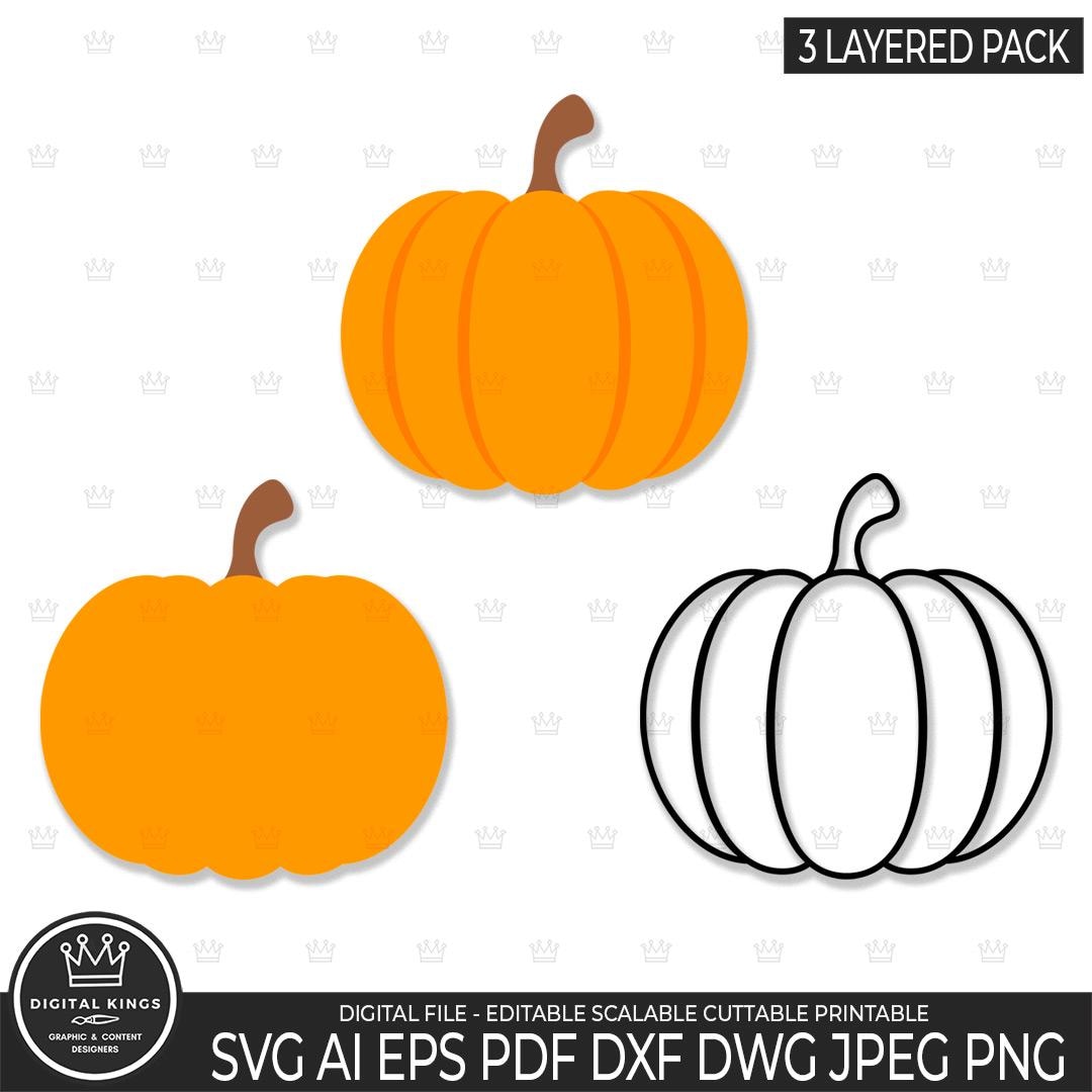 Pumpkin SVG Layered, Pumpkin Cut File Bundle, Pumpkin DXF Bundle ...