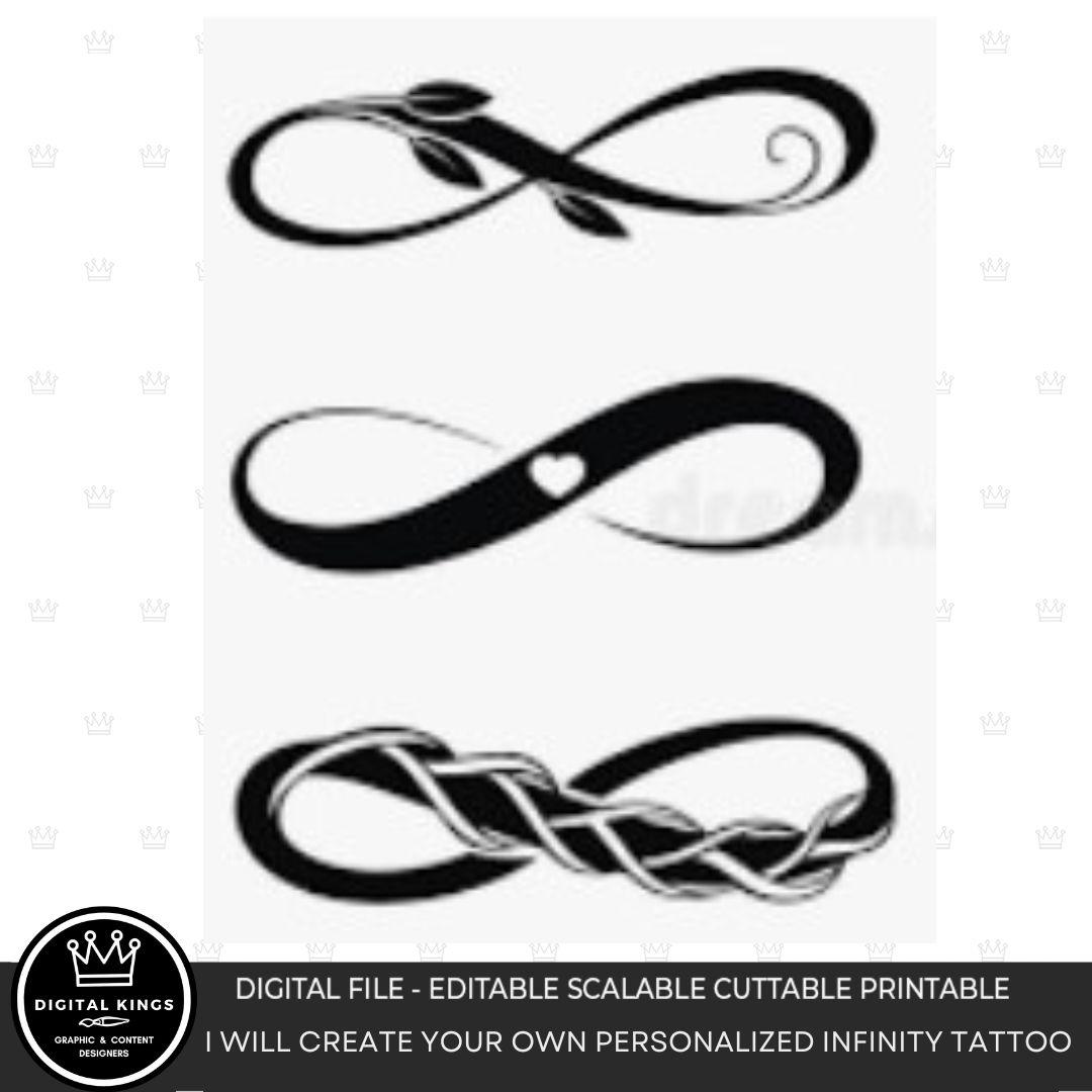 PERSONALIZED Infinity Tattoo Design Digital File, CUSTOM Infinity ...