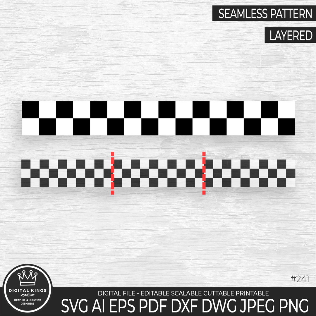 Seamless Racing Stripes SVG, CHECKERED Line SVG Black and White Racing ...