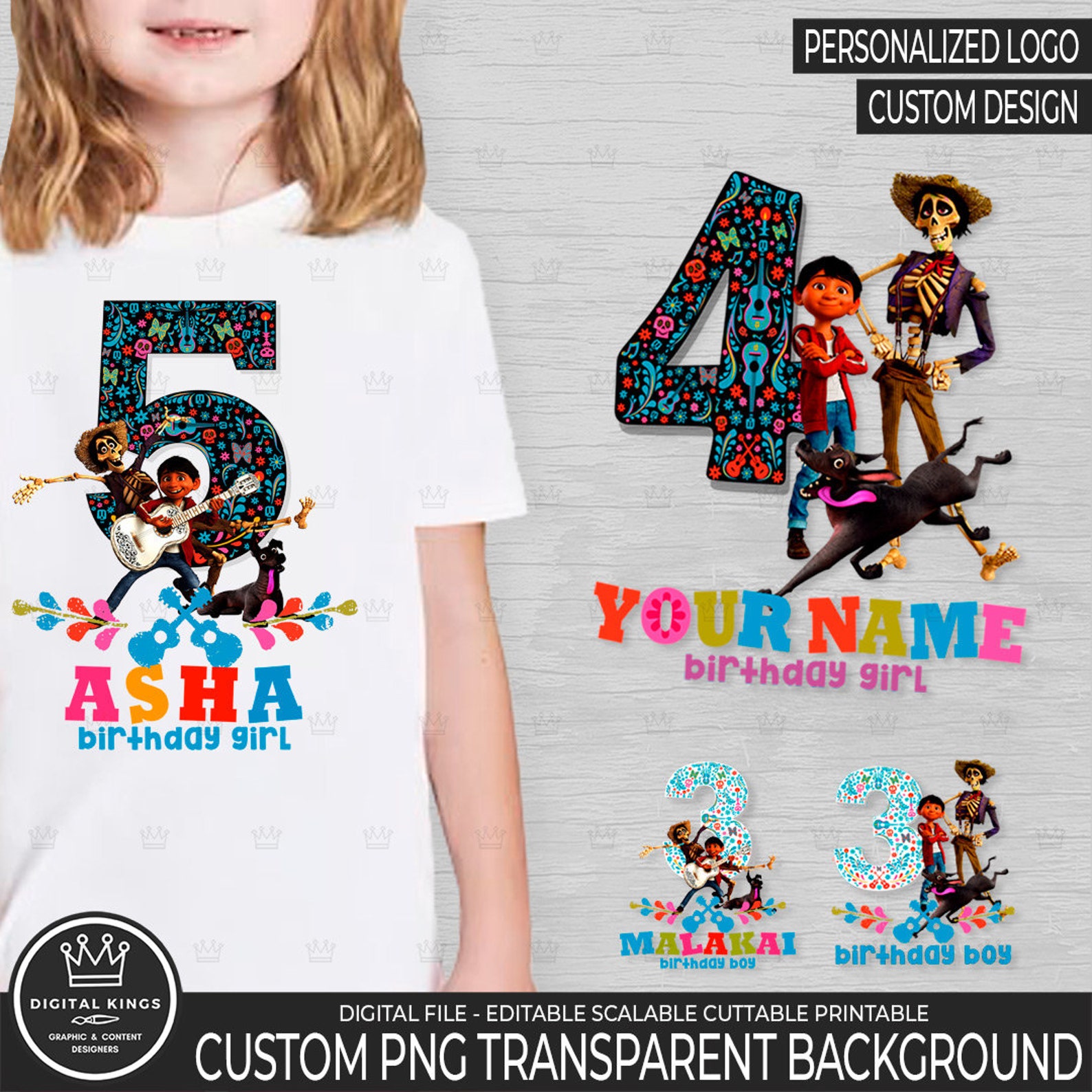 Personalized Coco Birthday Design PNG File. DIY T-shirt Your Name and ...