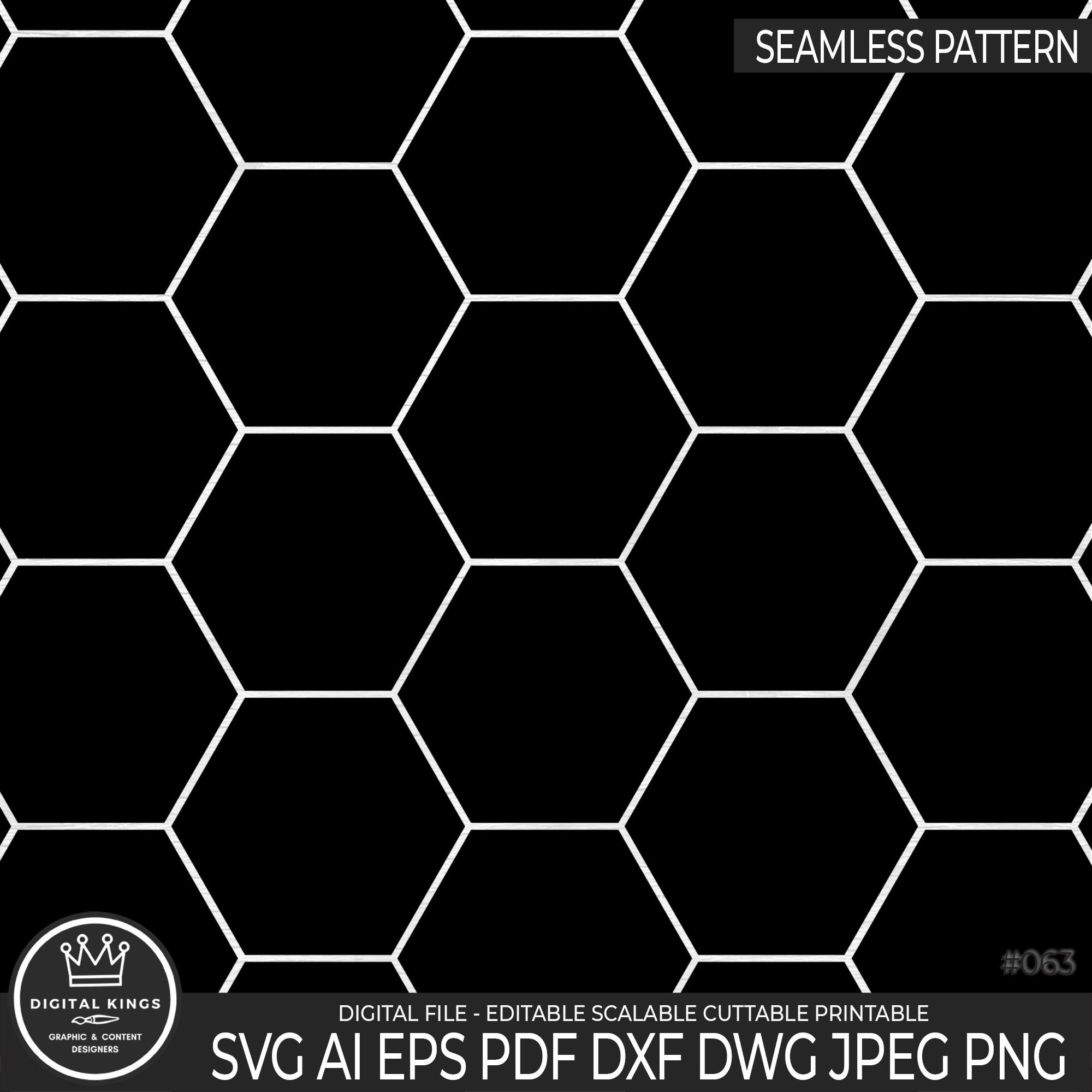 HONEYCOMB Pattern Svg Honeycomb SEAMLESS Vector File HEXAGON Solid ...