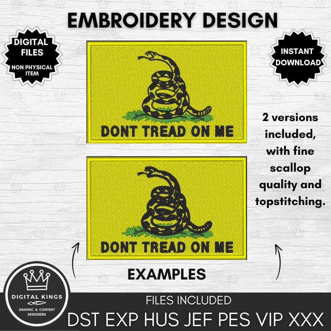 Gadsden Rattlesnake Flag Digital File for Machine Embroidery Design Dst ...