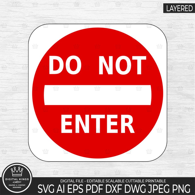 DO NOT ENTER Sign Svg, Do Not Enter Sign Png, Do Not Enter Clipart, Do ...