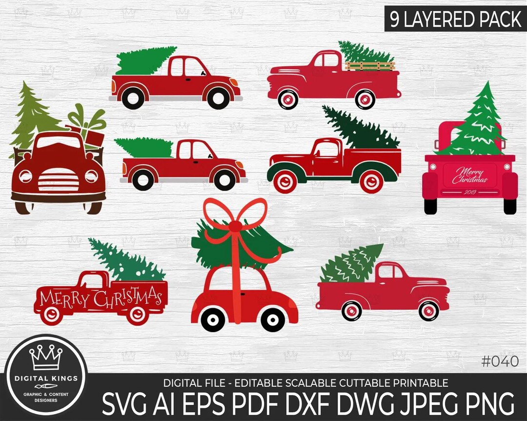 Christmas Truck SVG Bundle Digital File Christmas Truck PNG Christmas ...