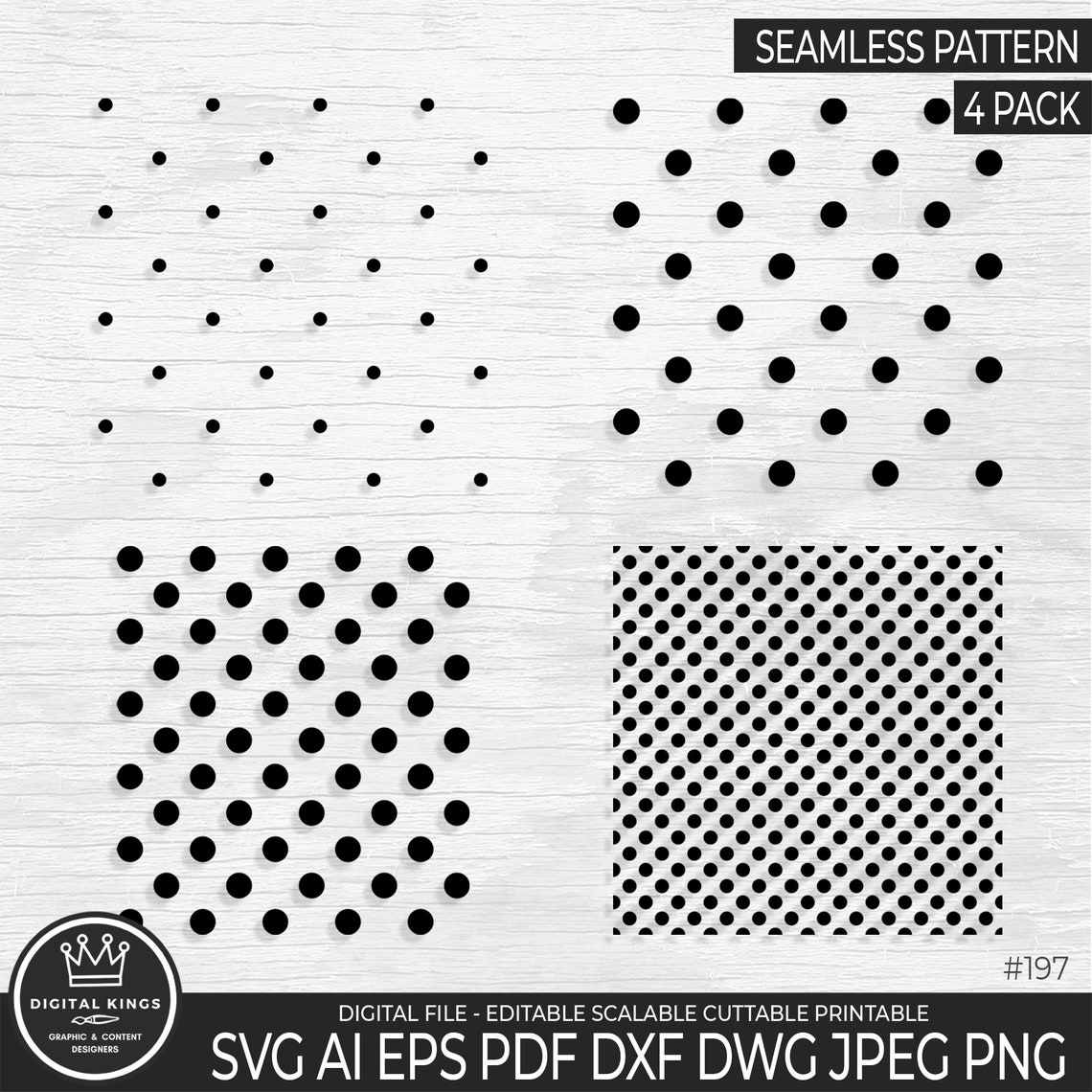 4 POLKA DOT Bundle SVG Pattern Seamless Polka Dot Pattern Svg Polka Dot ...