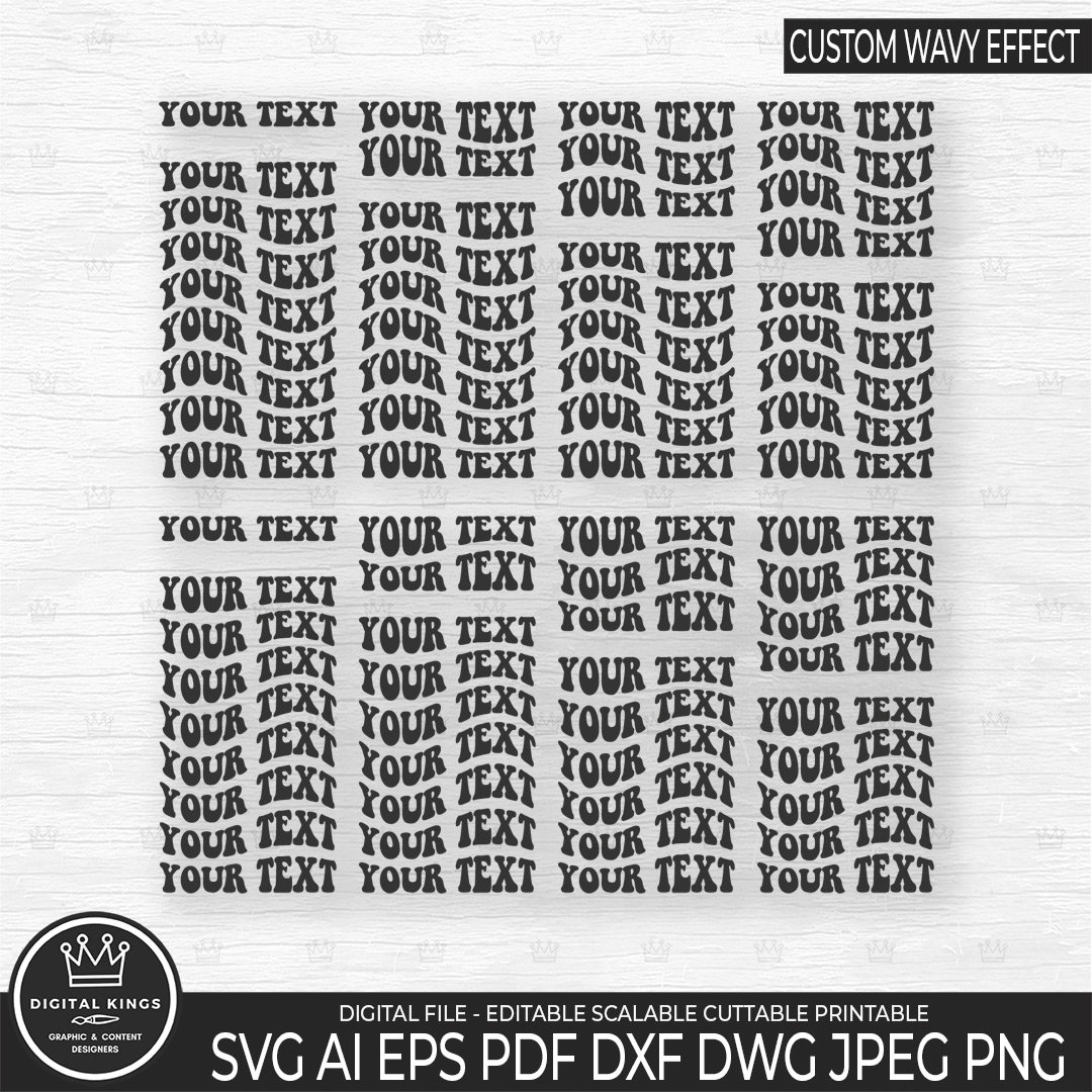 Your Custom Stacked Wavy Text SVG Custom Retro Wavy Text Png Custom ...