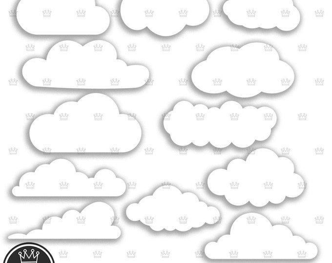 Clouds SVG Files for Silhouette Cameo and Cricut. Clouds Weather Svg ...