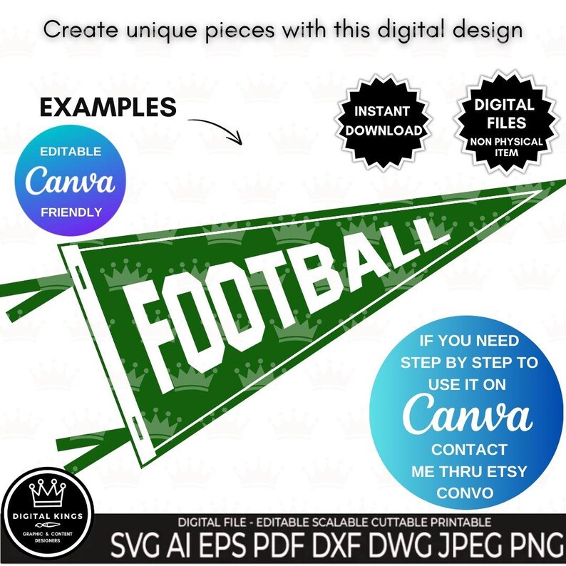 FUßBALL Wimpel SVG Digitale Datei Fußballfahne Clipart Fußballbanner ...