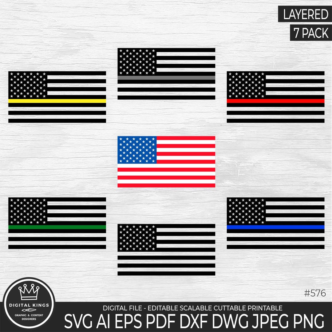 American Flag Svg Bundle Layered, United States Flag Clipart, American ...