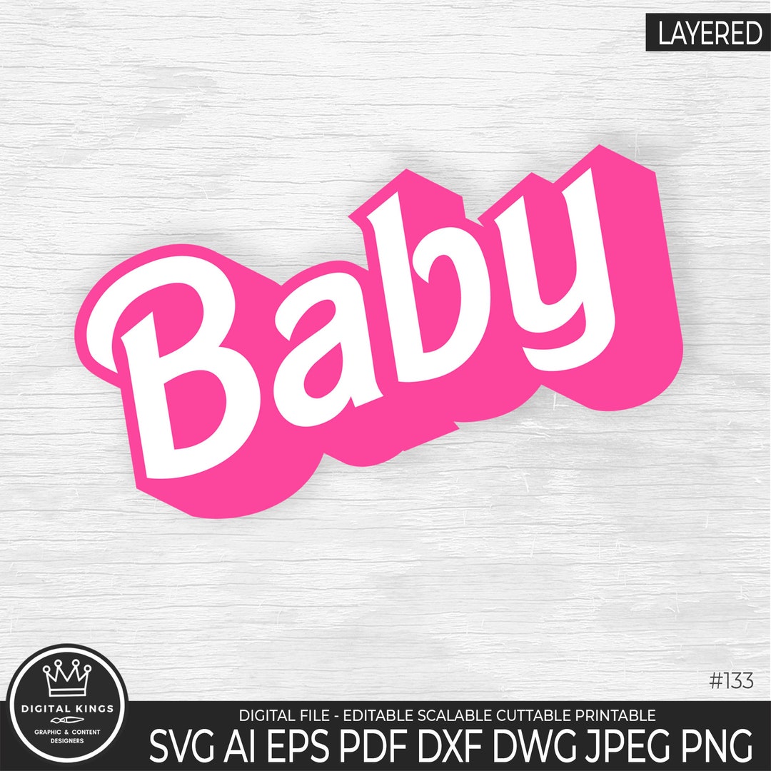 BABY Pink Layered Svg Baby Pink Png Princess Girl Svg Baby Girl Barbie ...