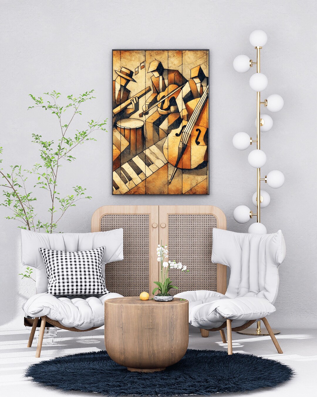 Cubist Vintage Portrait | Printable Digital Art | Abstract Retro Wall ...
