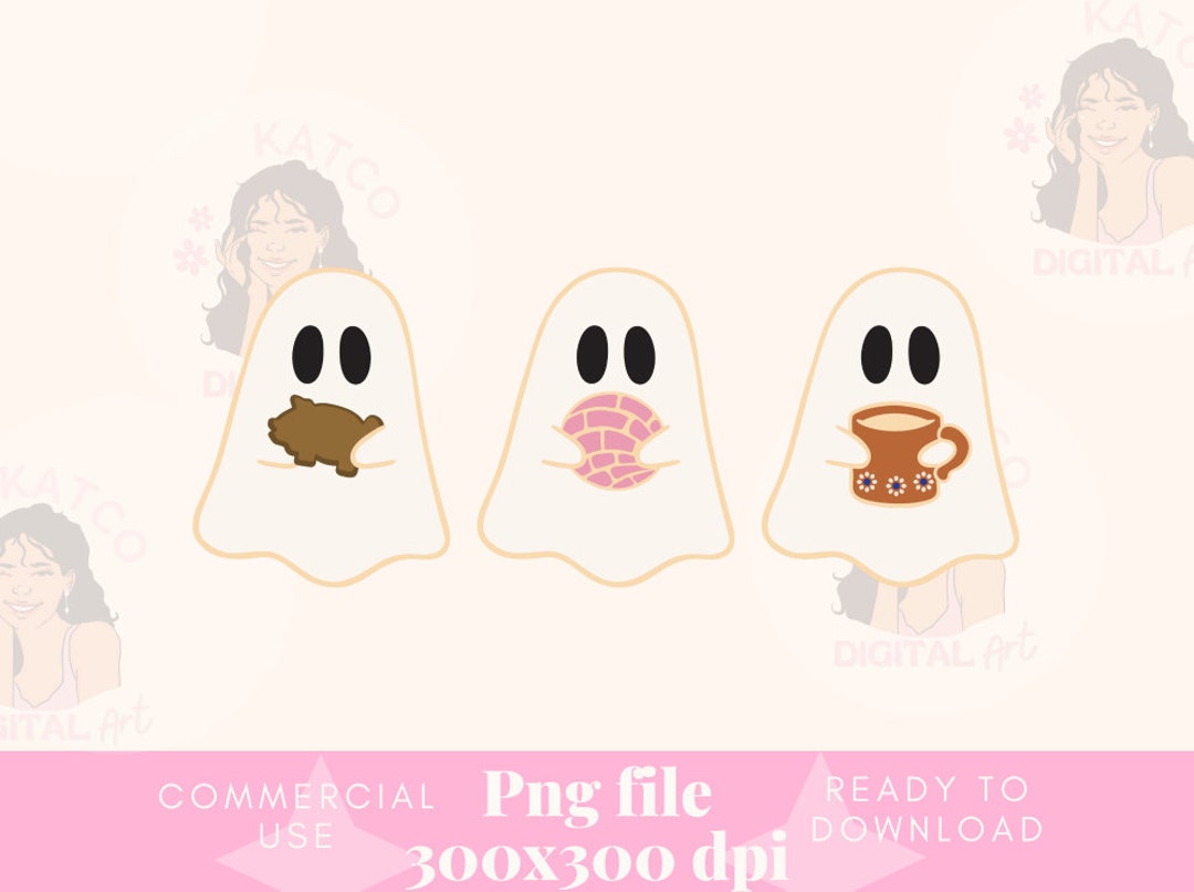 Ghost Pan Dulce Png,concha Png,halloween Png,hispanic Png,fall Png ...