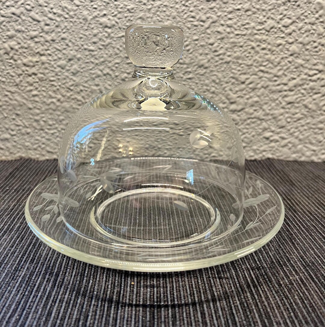 Princess House, Heritage Pattern, Round Covered Butter Dish, Etched ...
